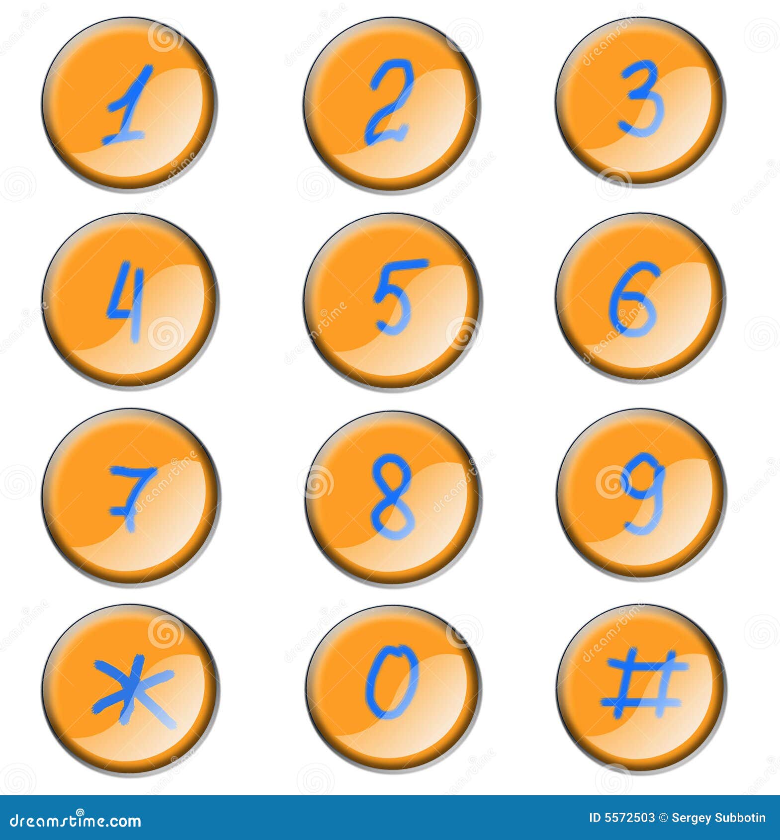 Icons with number stock illustration. Illustration of color - 5572503