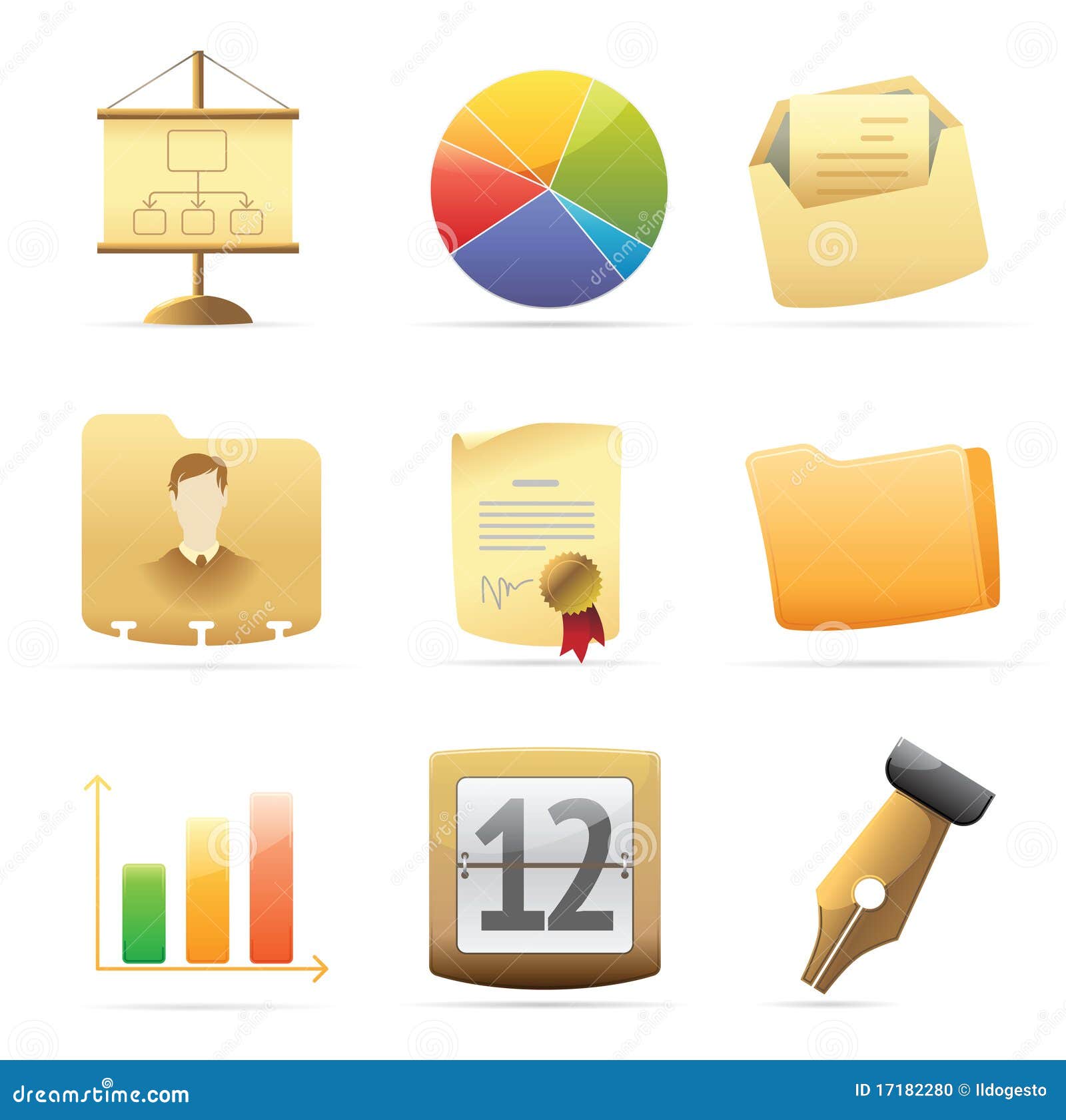 Icons for office stock vector. Illustration of design - 17182280