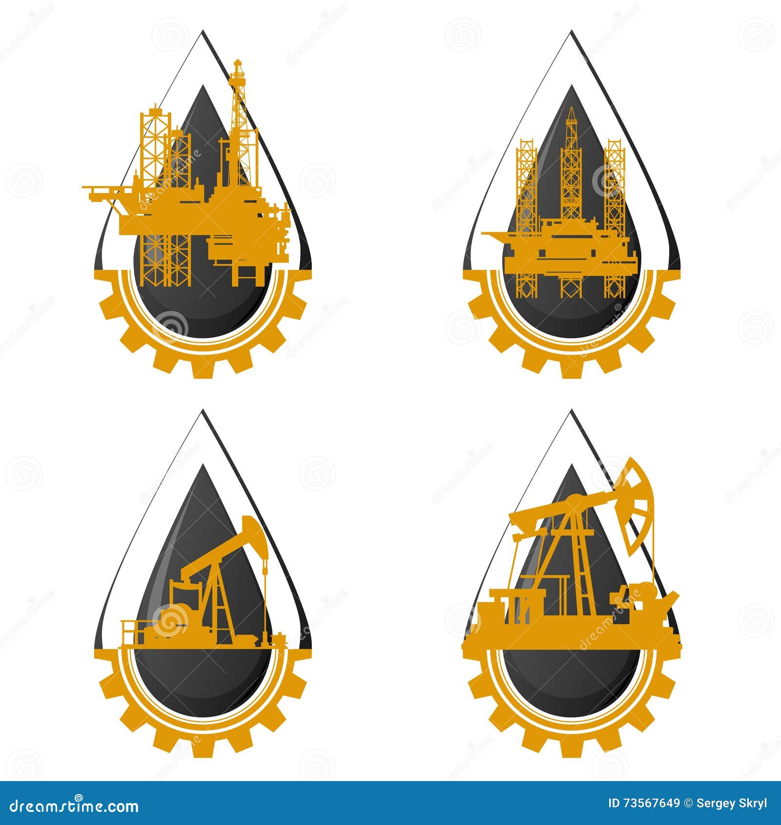 The Icons of the Oil Industry-1 Stock Vector - Illustration of ...