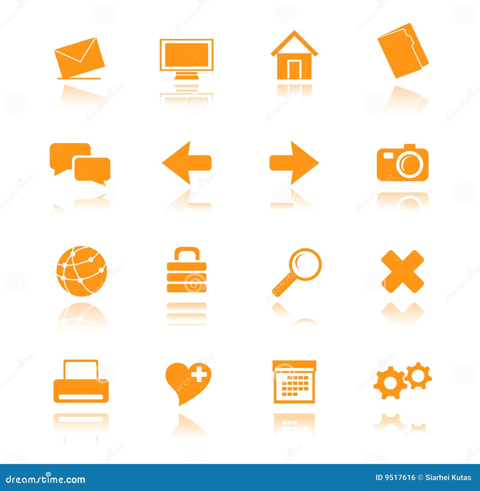 Icons_orange_01 stock vector. Illustration of cart, internet - 9517616