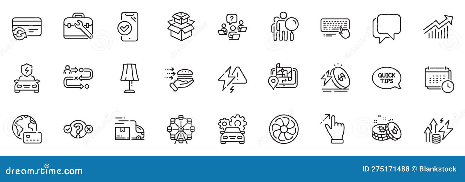 Icons Pack As Computer Keyboard, Demand Curve and Car Charging Line ...