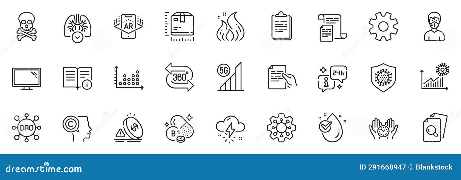 Icons Pack As Technical Info, Chemical Hazard And Package Size Line ...