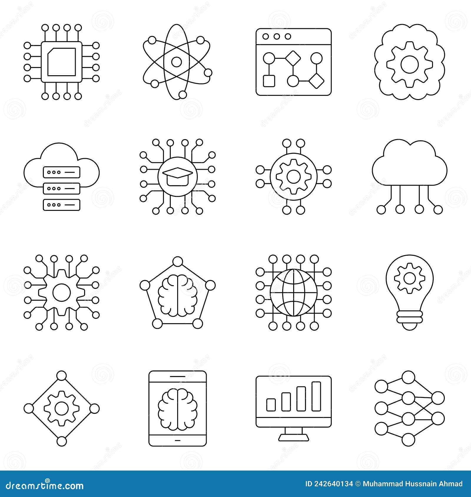 Pack of Machine Learning Icons Stock Vector - Illustration of ...