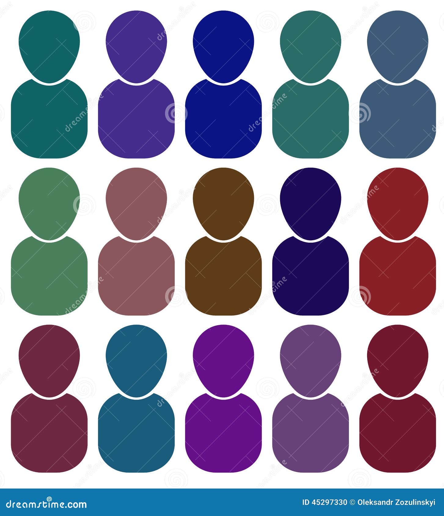 Icons People Different Colors Raster Stock Illustrations – 9 Icons ...