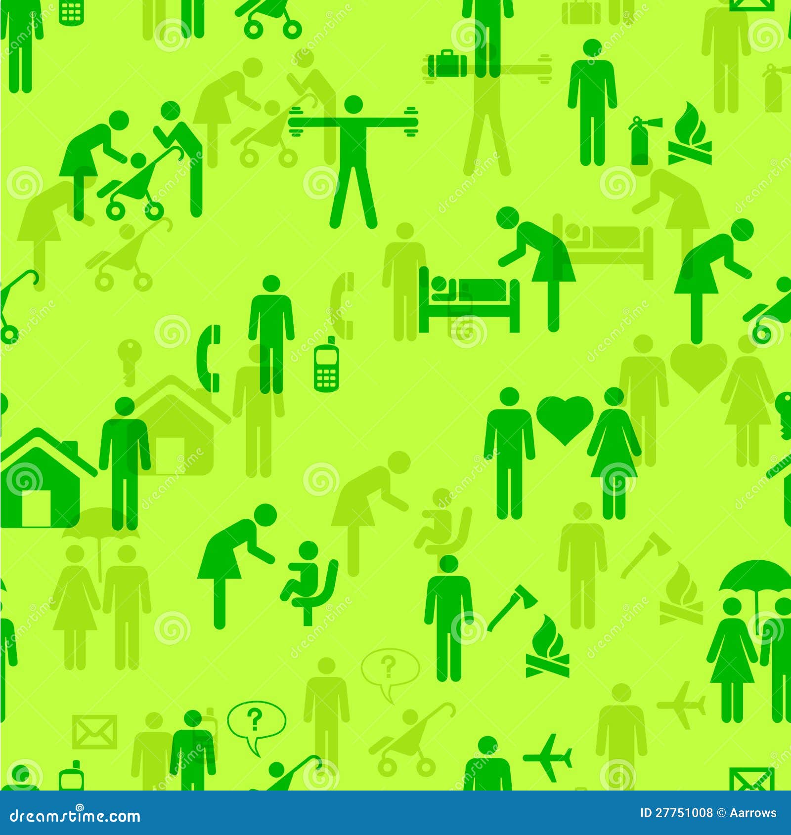 Icons - People, Seamless Wallpaper Stock Vector - Illustration of ...
