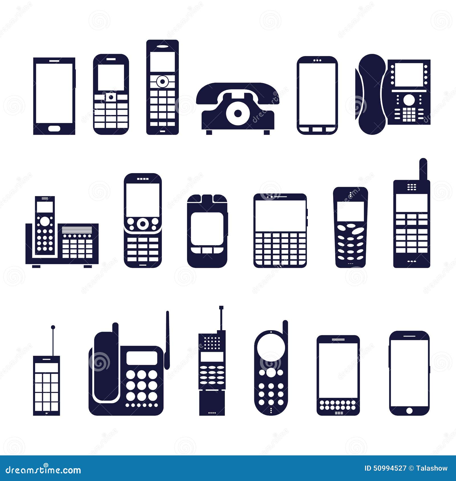 Icons phones stock vector. Illustration of graphic, classic - 50994527