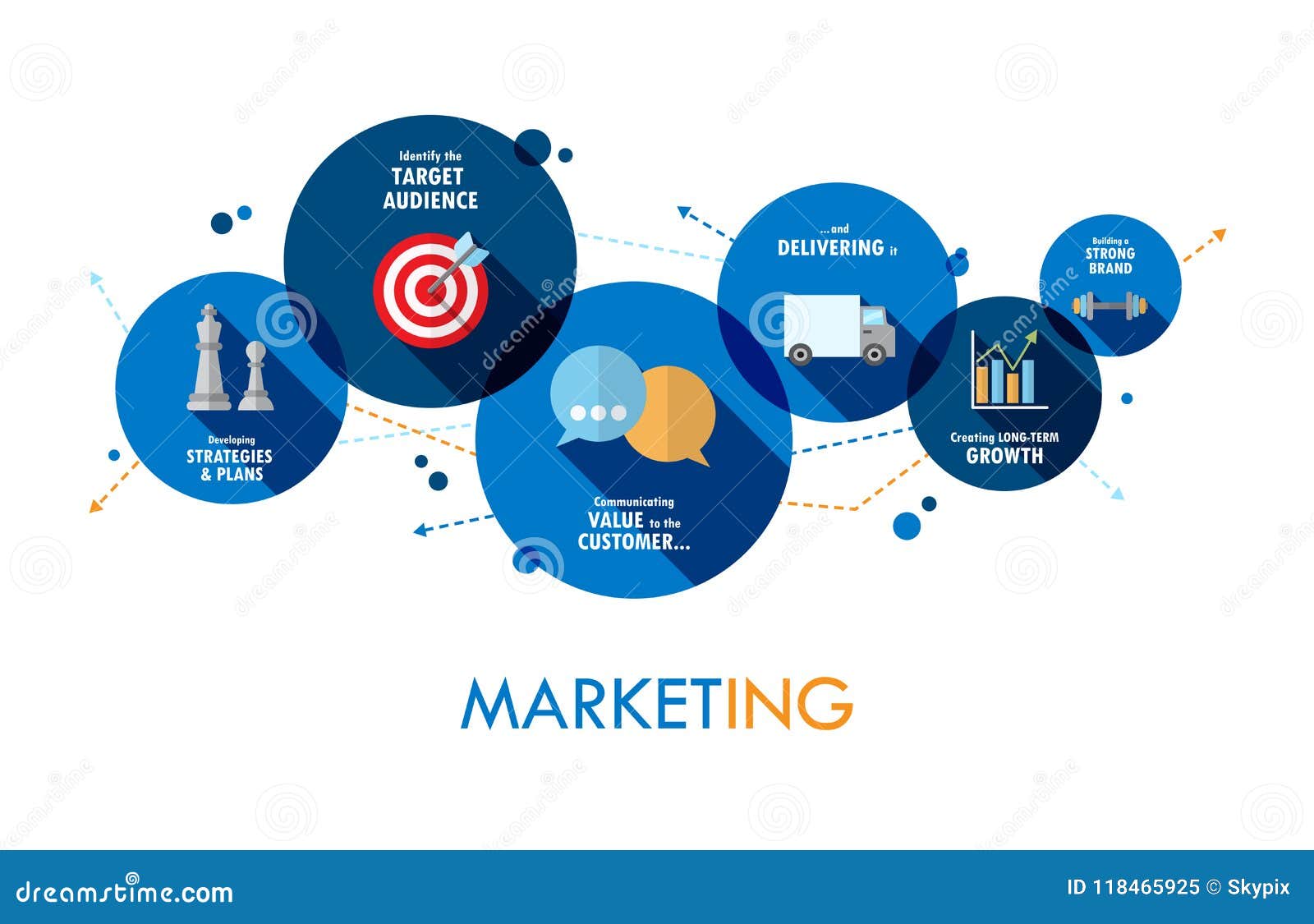 MARKETING Vector Concept Banner on Circles Stock Vector - Illustration ...
