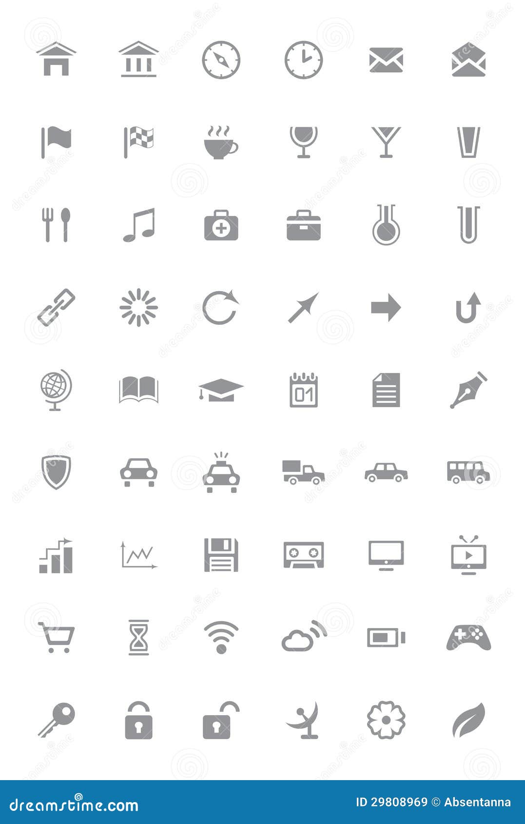 Icons and pictograms set stock vector. Illustration of navigation ...