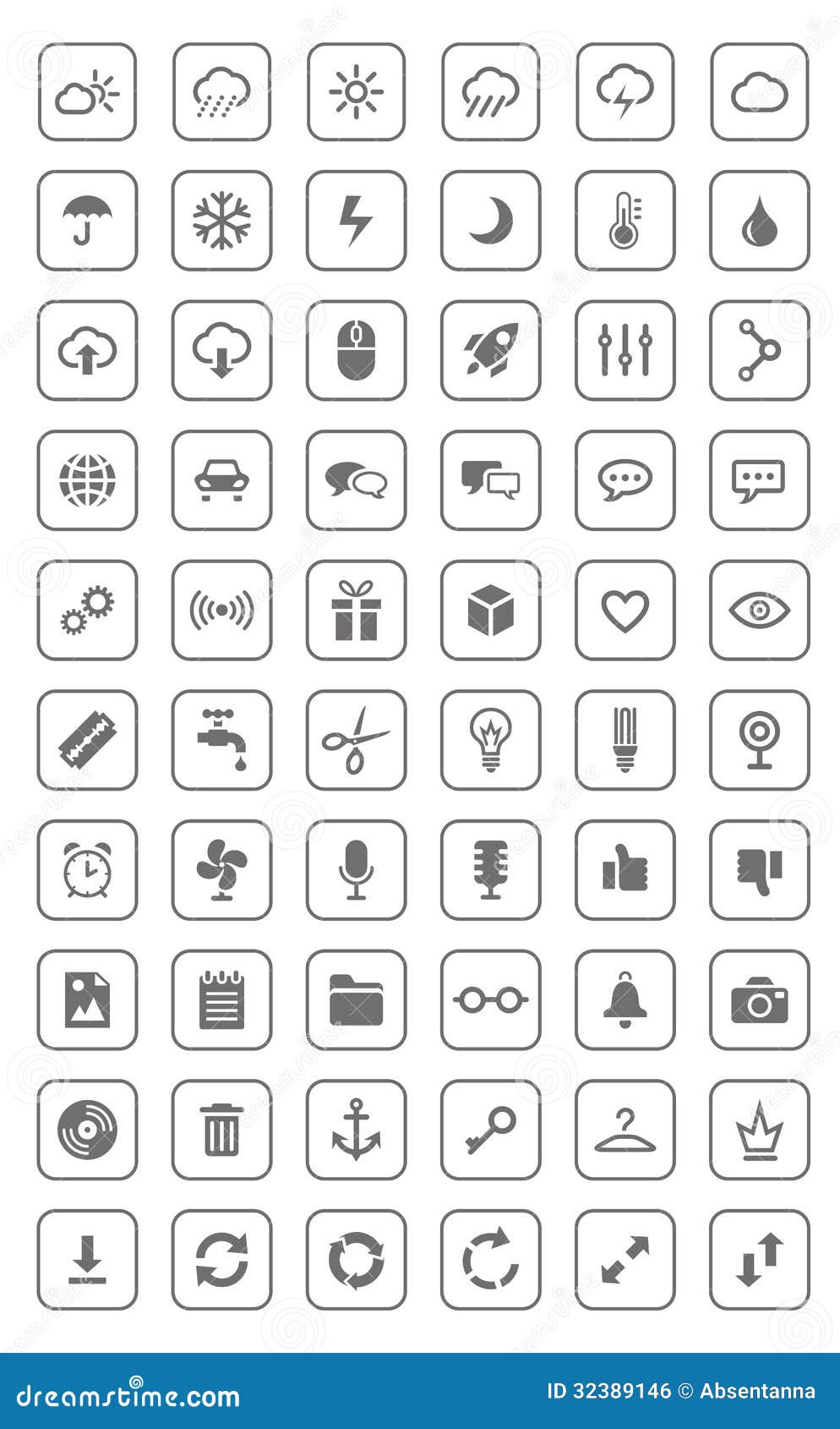 Icons and pictograms set stock vector. Illustration of business - 32389146