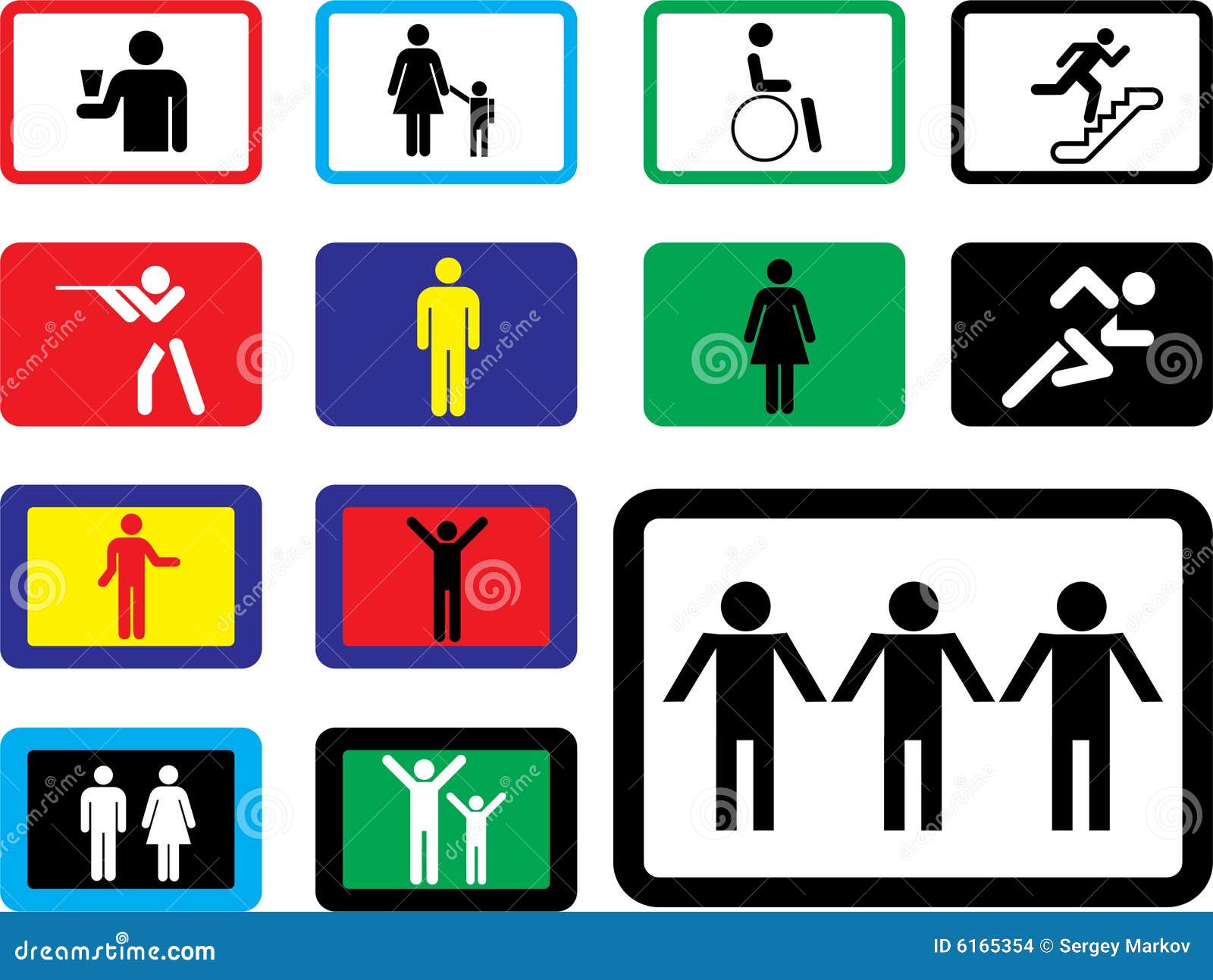 Icons. Pictographs of People Stock Vector - Illustration of color, user ...
