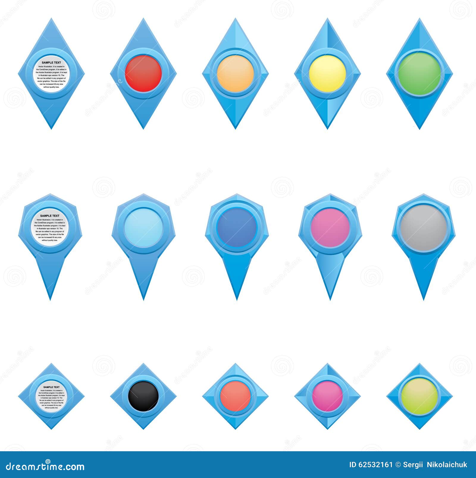 The icons and pointers. stock vector. Illustration of business - 62532161