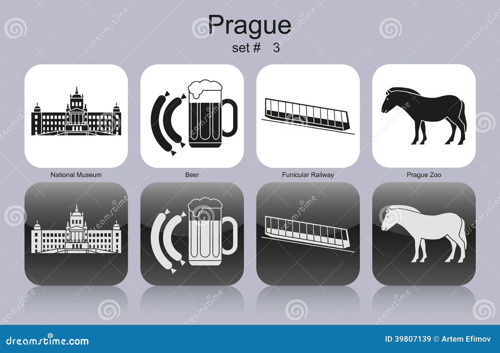Icons Of Prague Vector Illustration | CartoonDealer.com #39807134