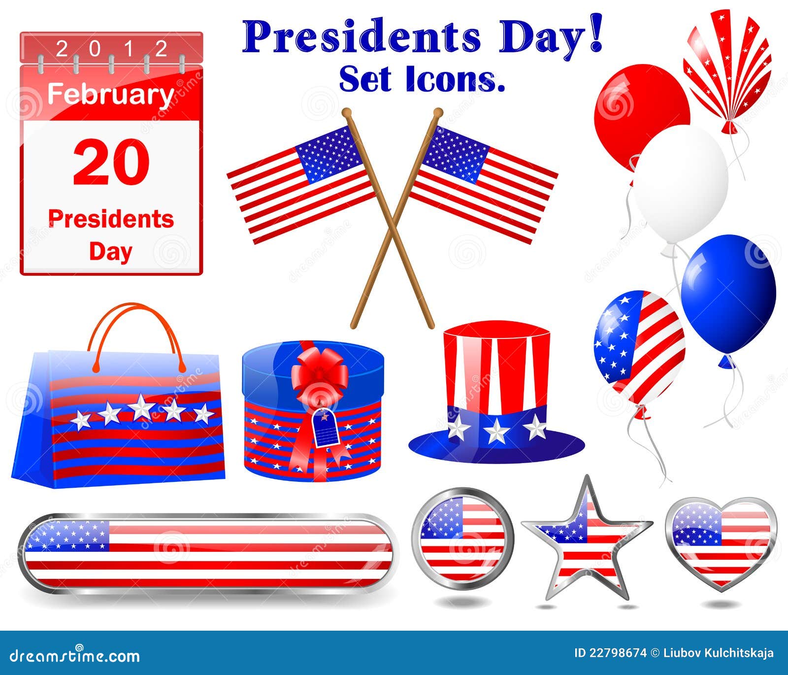 Icons for of the Presidents Day. Stock Vector - Illustration of ...
