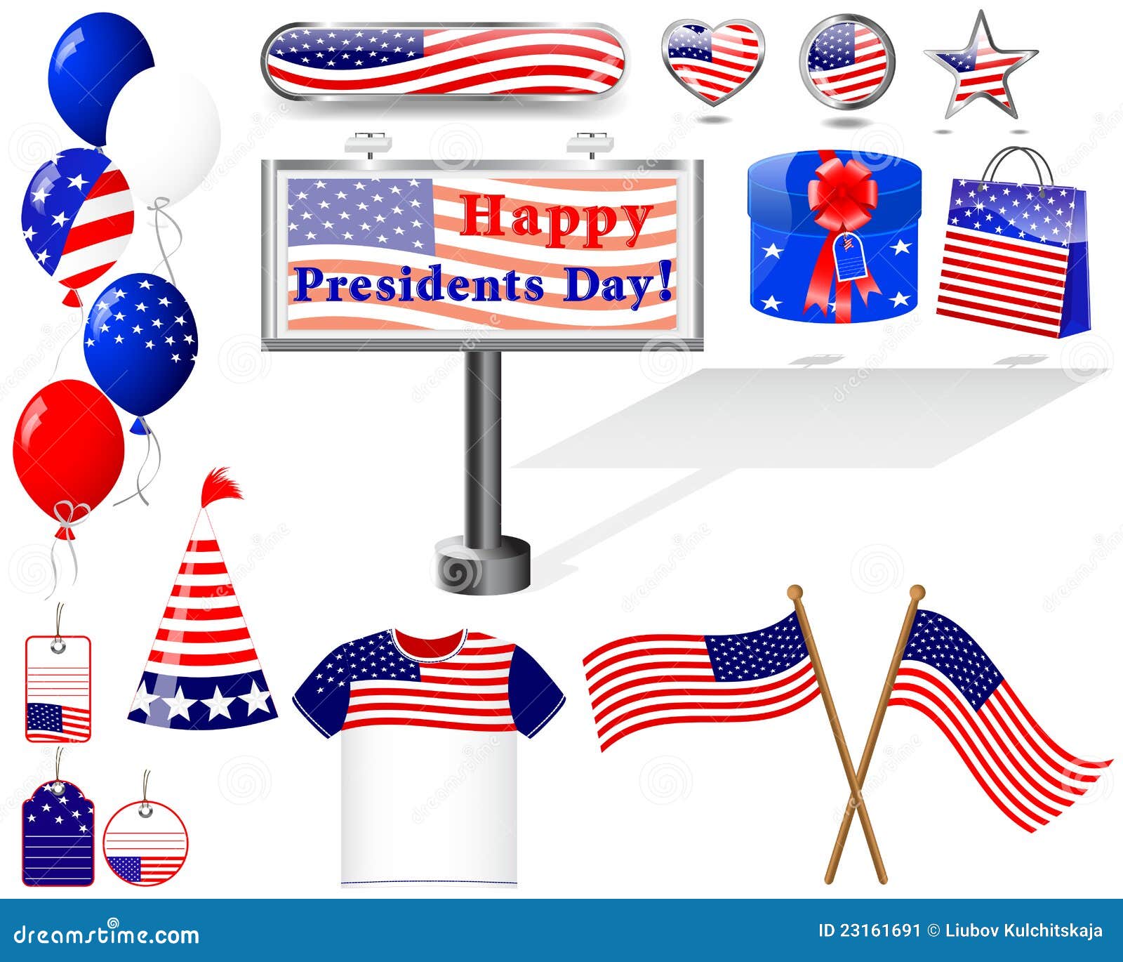 Icons for of the Presidents Day. Stock Vector - Illustration of ribbon ...