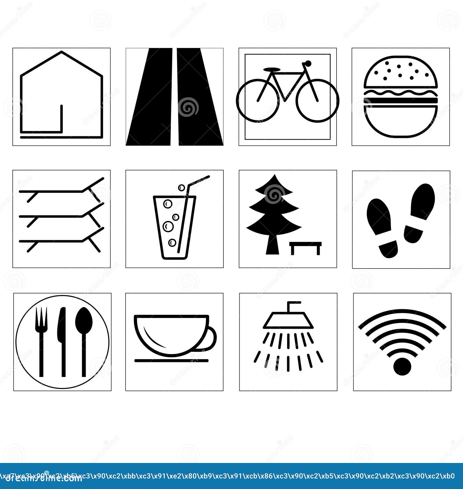 Icons for Recreation Areas, and Other Users Stock Vector - Illustration ...