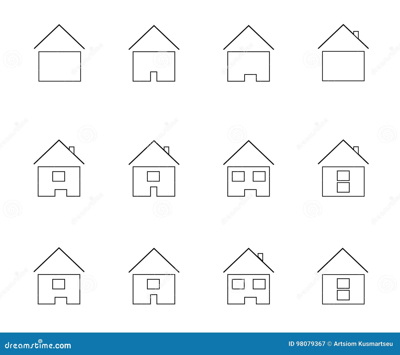Icons representing house stock vector. Illustration of dwelling - 98079367