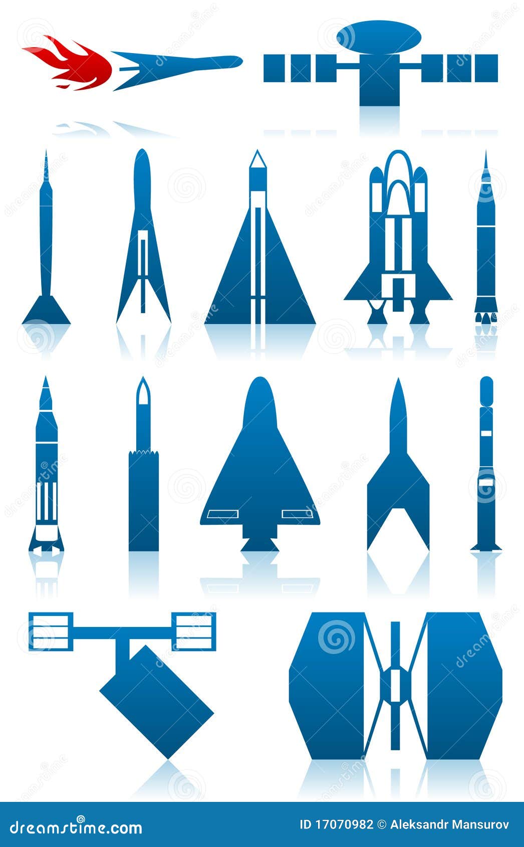 Icons of rockets stock vector. Illustration of planet - 17070982