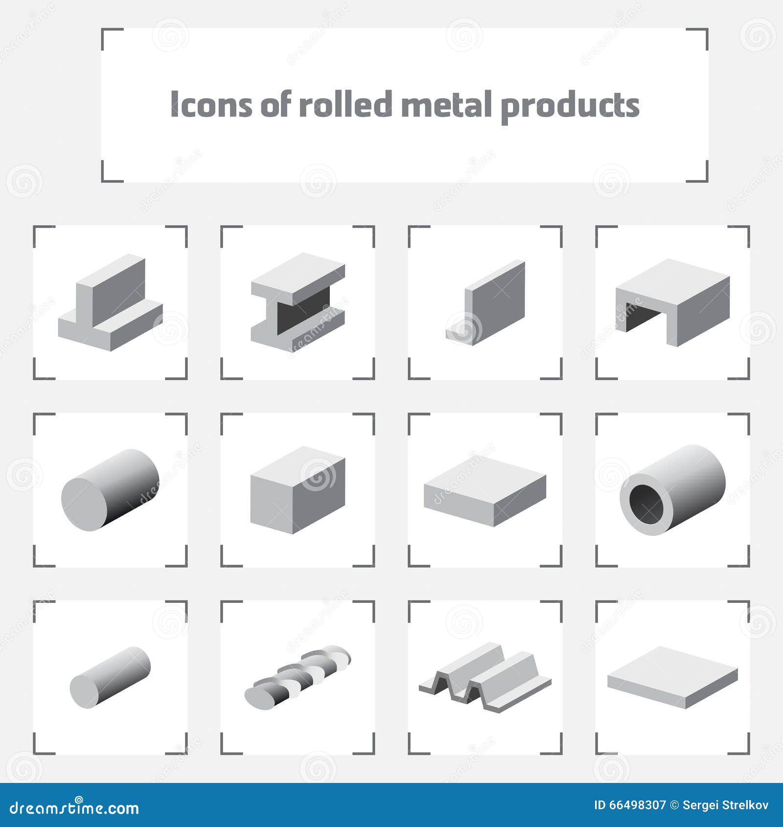Icons of Rolled Metal Products Stock Vector - Illustration of rebar ...