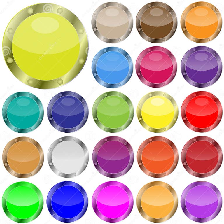 Icons of the round form stock vector. Illustration of window - 14159816