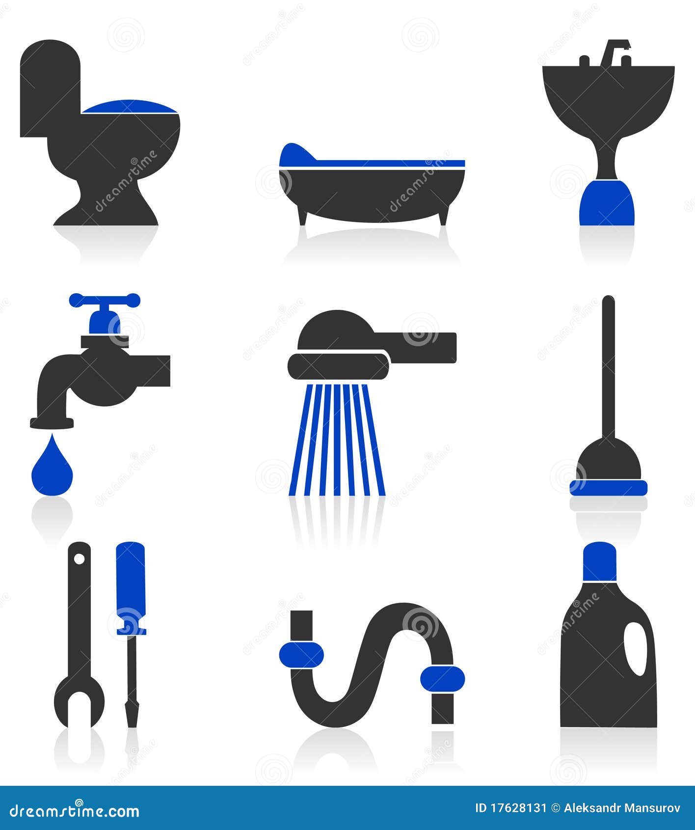 Icons sanitary technicians stock vector. Illustration of cleanliness ...