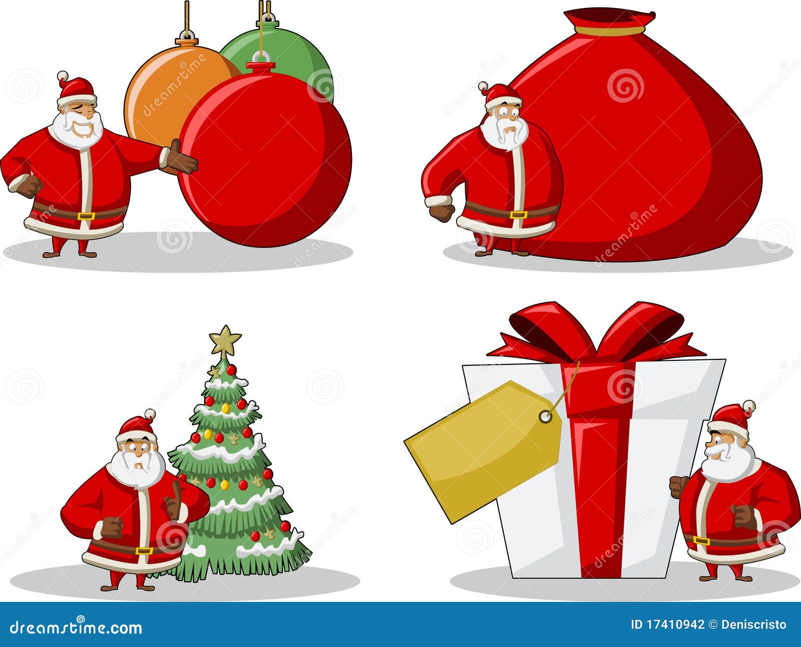 Icons of Santa-Claus on Christmas Time Stock Vector - Illustration of ...