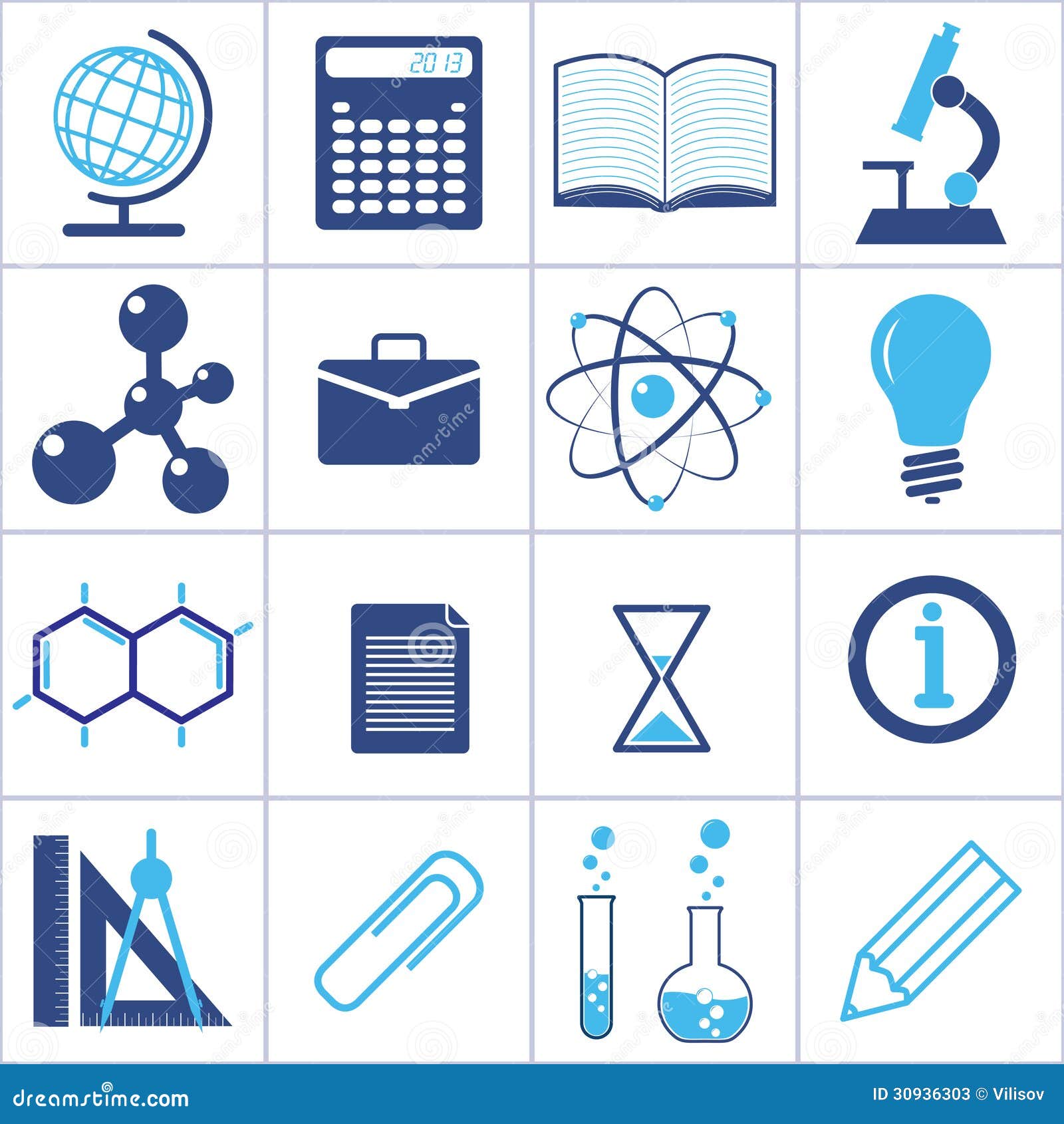 Icons of a Science and Education Stock Vector - Illustration of ...