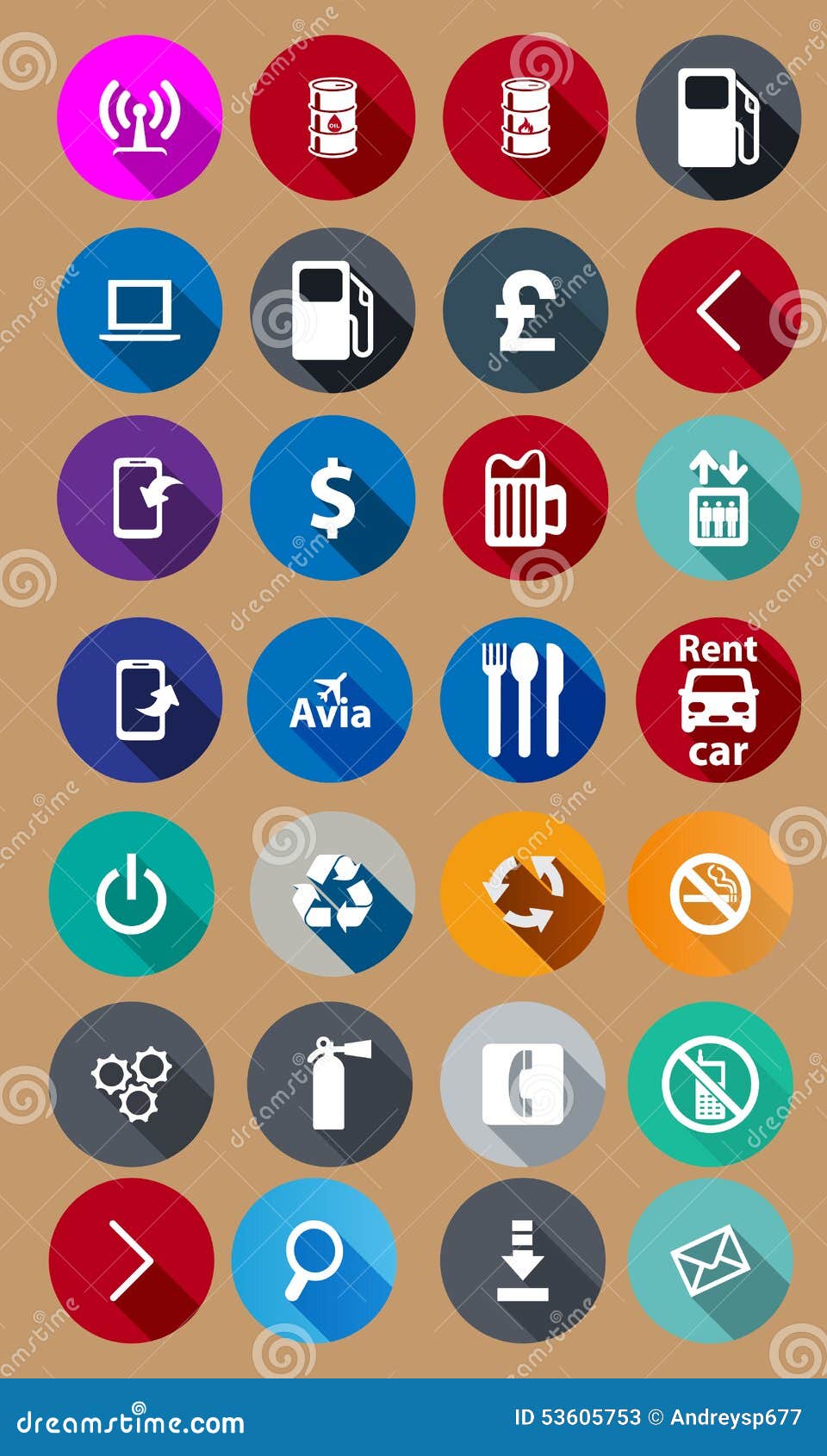 Icons for Service in a Flat Style. Vector Stock Vector - Illustration ...