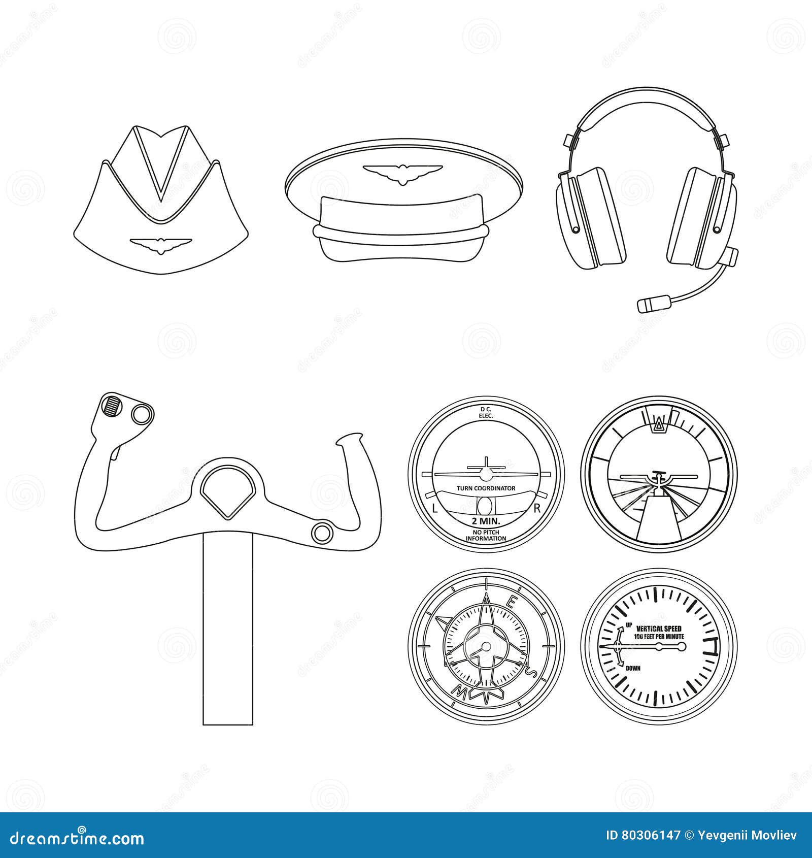 Aviation Outline Emblem, Badge Or Logo Cartoon Vector | CartoonDealer ...