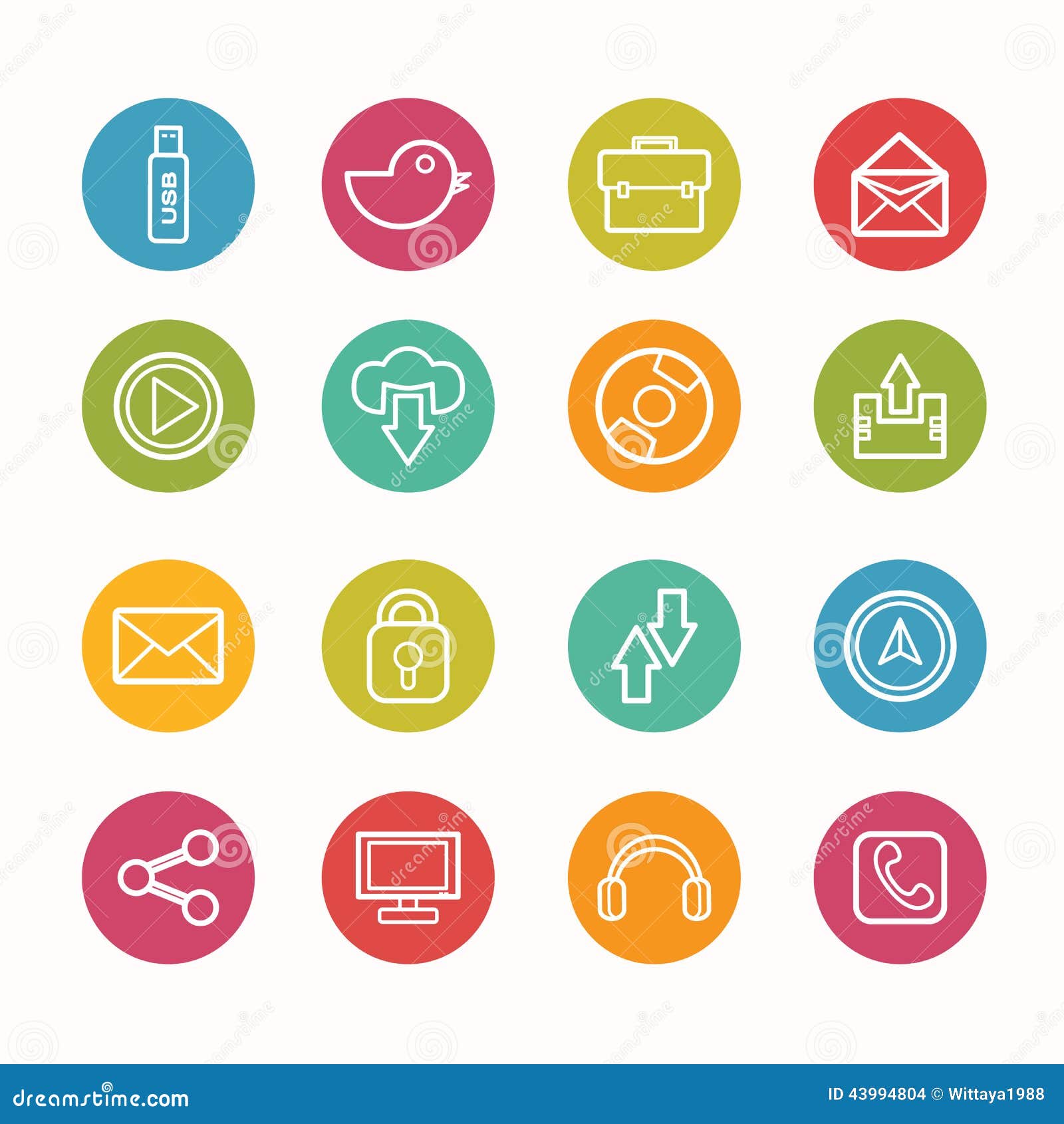 Icons set Circle Series stock vector. Illustration of data - 43994804