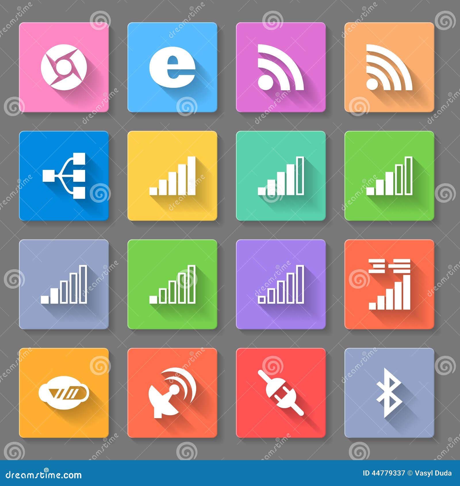 Icons stock vector. Illustration of connection, computer - 44779337