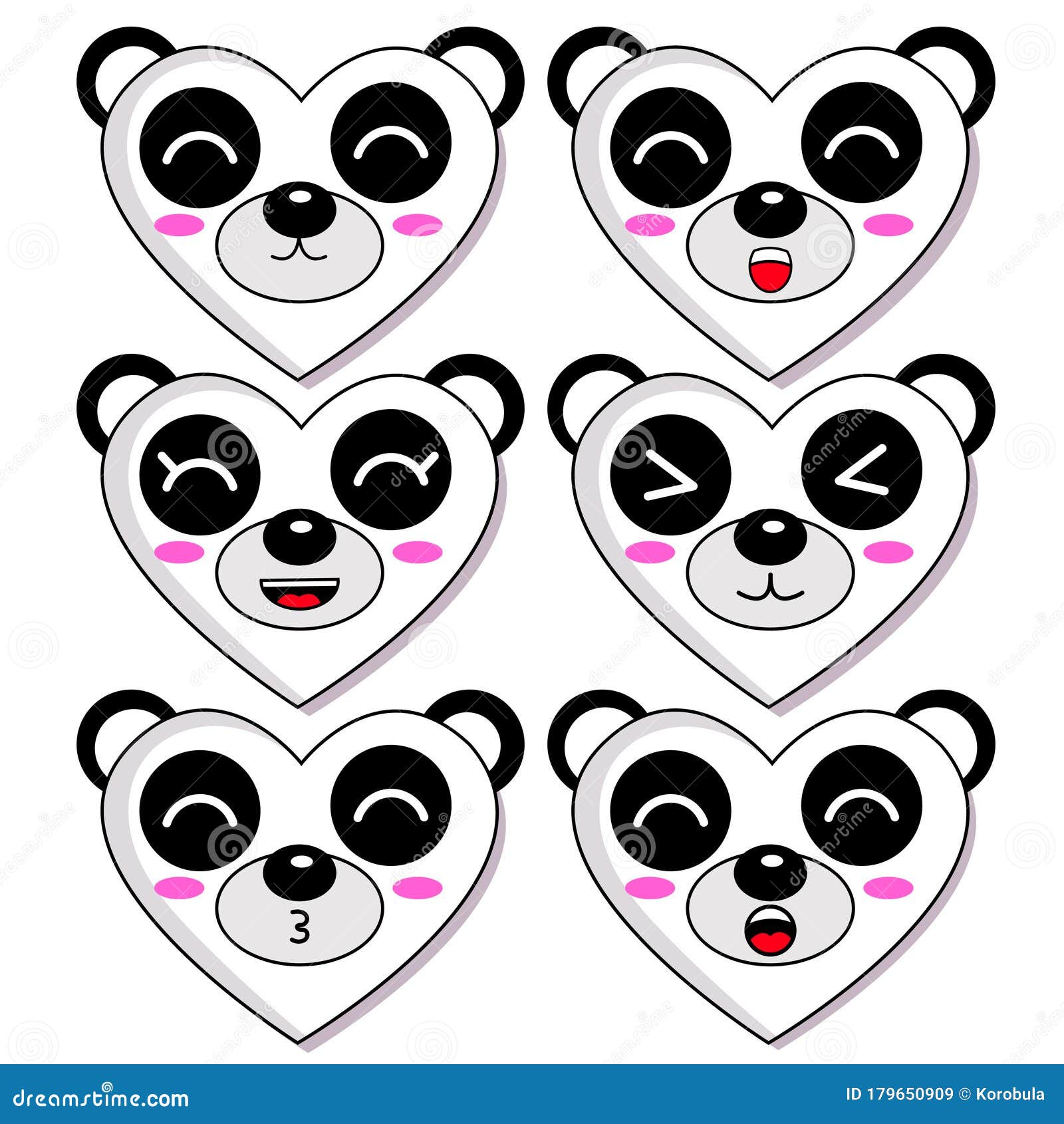 Icons Set of Cute Panda Bears , Vector Illustration Stock Vector ...