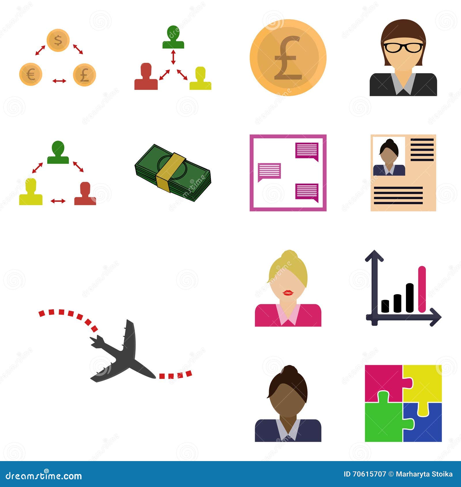 Icons Set Earnings/ Vector Icon Aircraft, Airplane, Stock Vector ...
