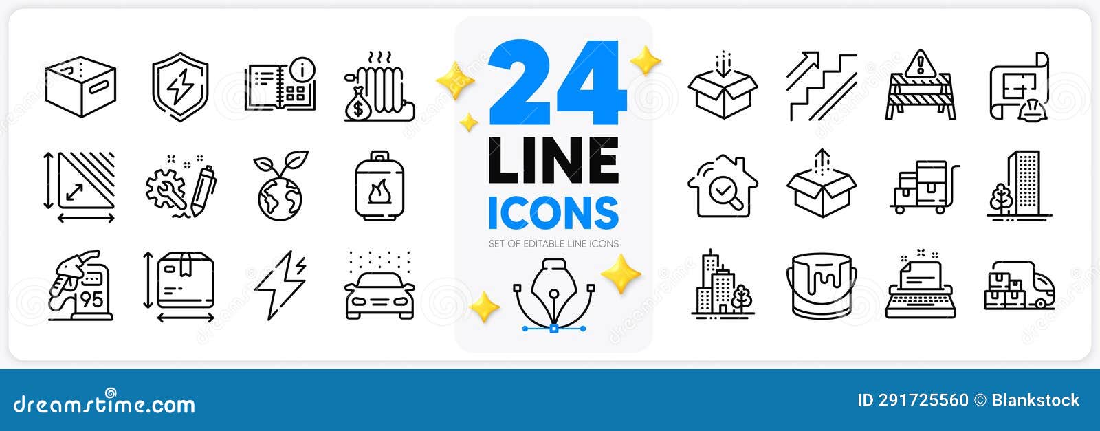 Icons Set of Engineering Plan, Skyscraper Buildings and Triangle Area ...