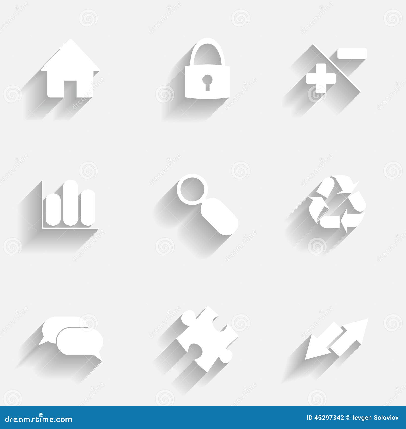 Icons set gray stock vector. Illustration of contemporary - 45297342