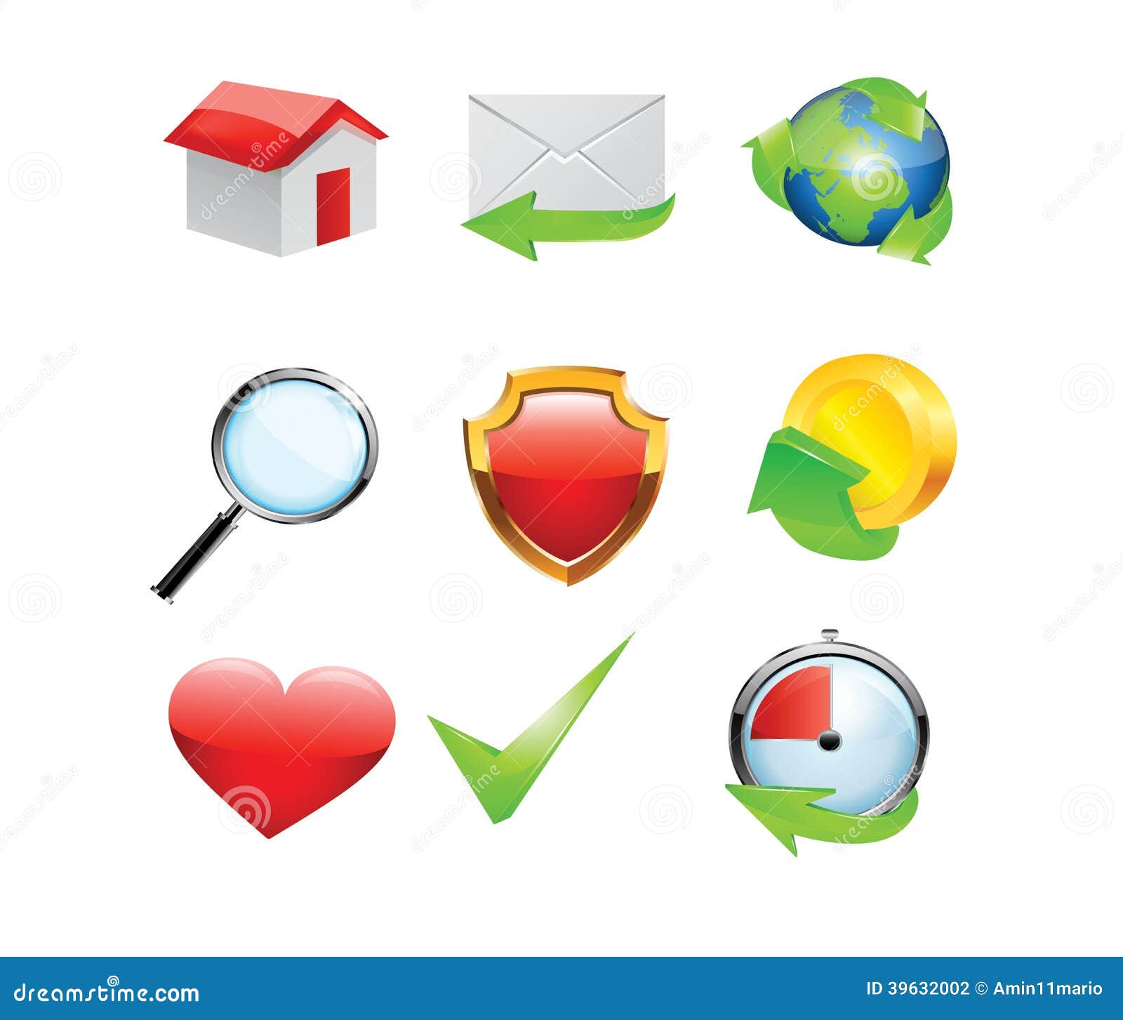 Icons set illustration stock illustration. Illustration of yellow ...