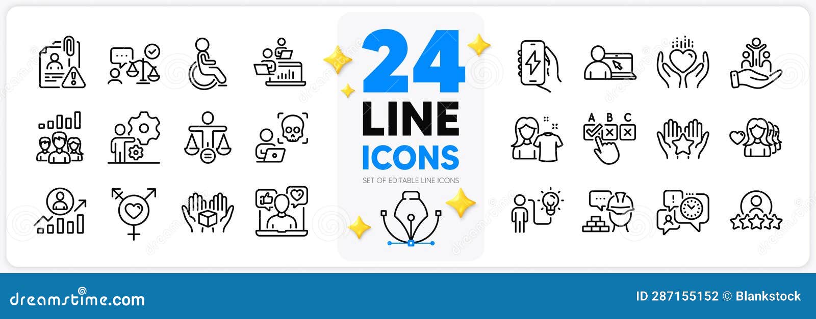 Icons Set Of Inclusion, Genders And Ranking Line Icons. For Web App ...