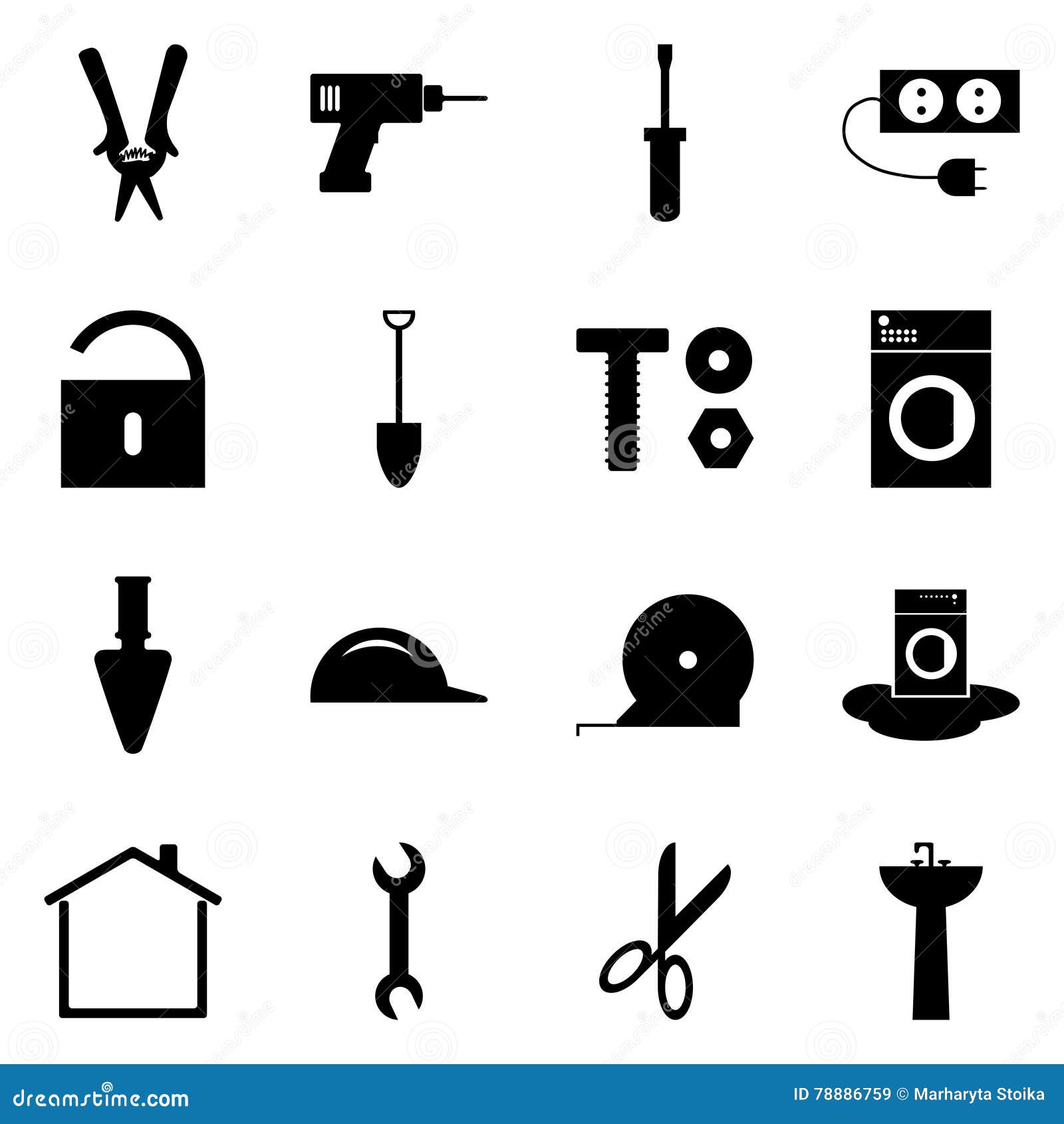Icons Set Instrument. Vector Tools. Stock Vector - Illustration of ...