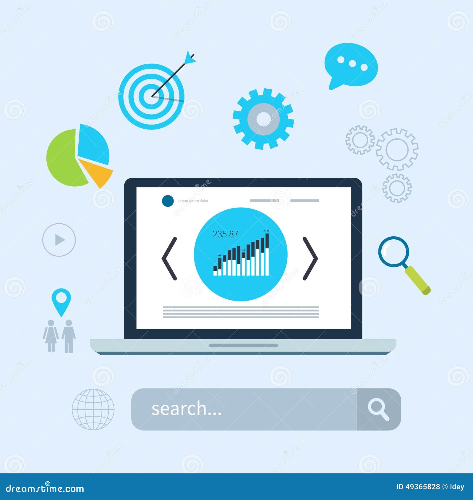 Icons Set of Modern Business Working Elements Stock Vector ...