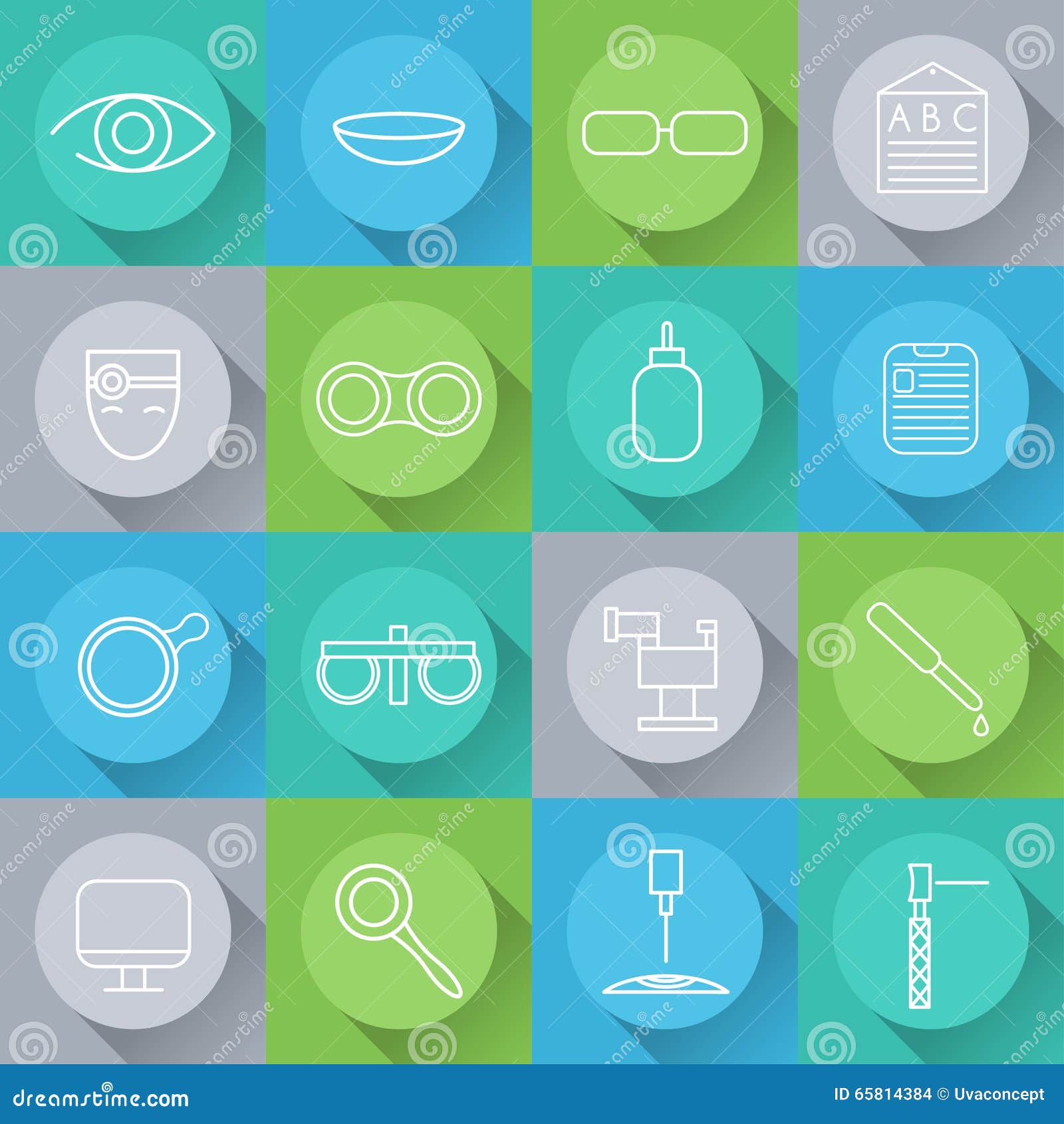 Icons Set of Ophthalmology and Optometry in Flat Desi Stock Vector - Illustration of icons, exam ...