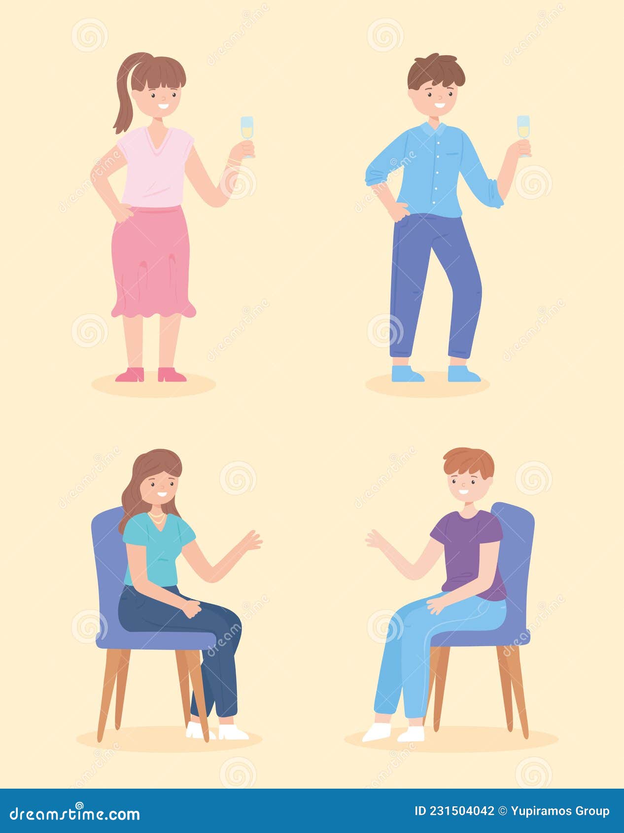 Icons set people singles stock vector. Illustration of female - 231504042