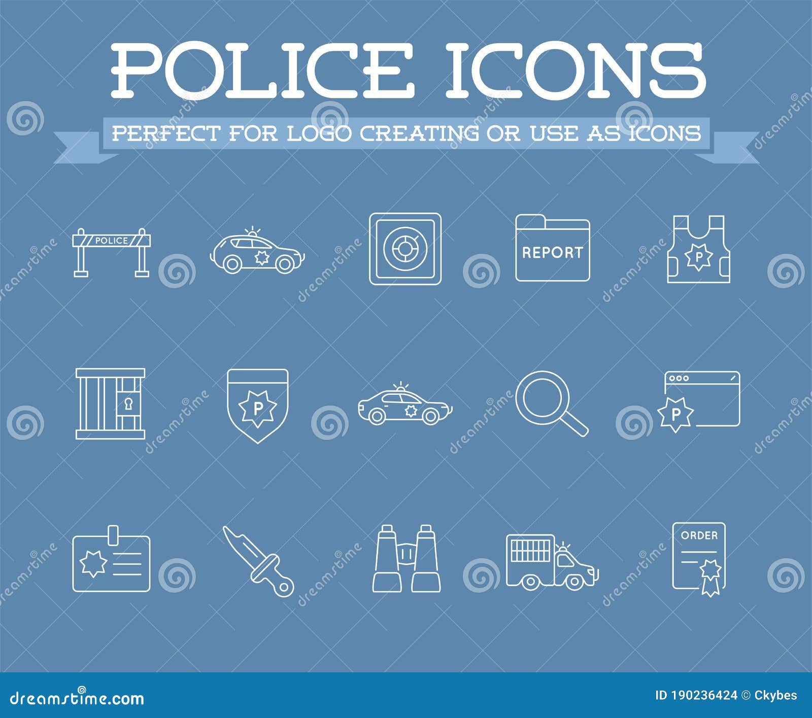 Icons Set of Police Related Icons Stock Vector - Illustration of arrest ...