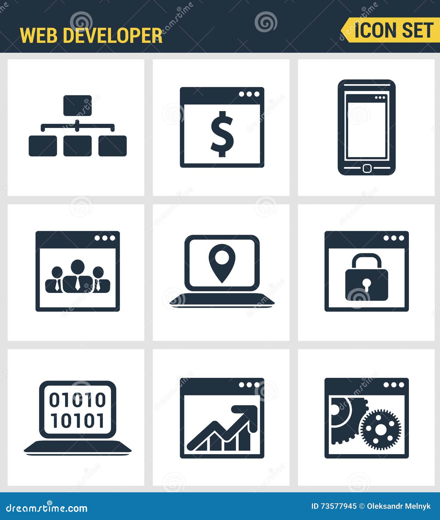 Icons Set Premium Quality of Adaptive Website Customization, Web ...