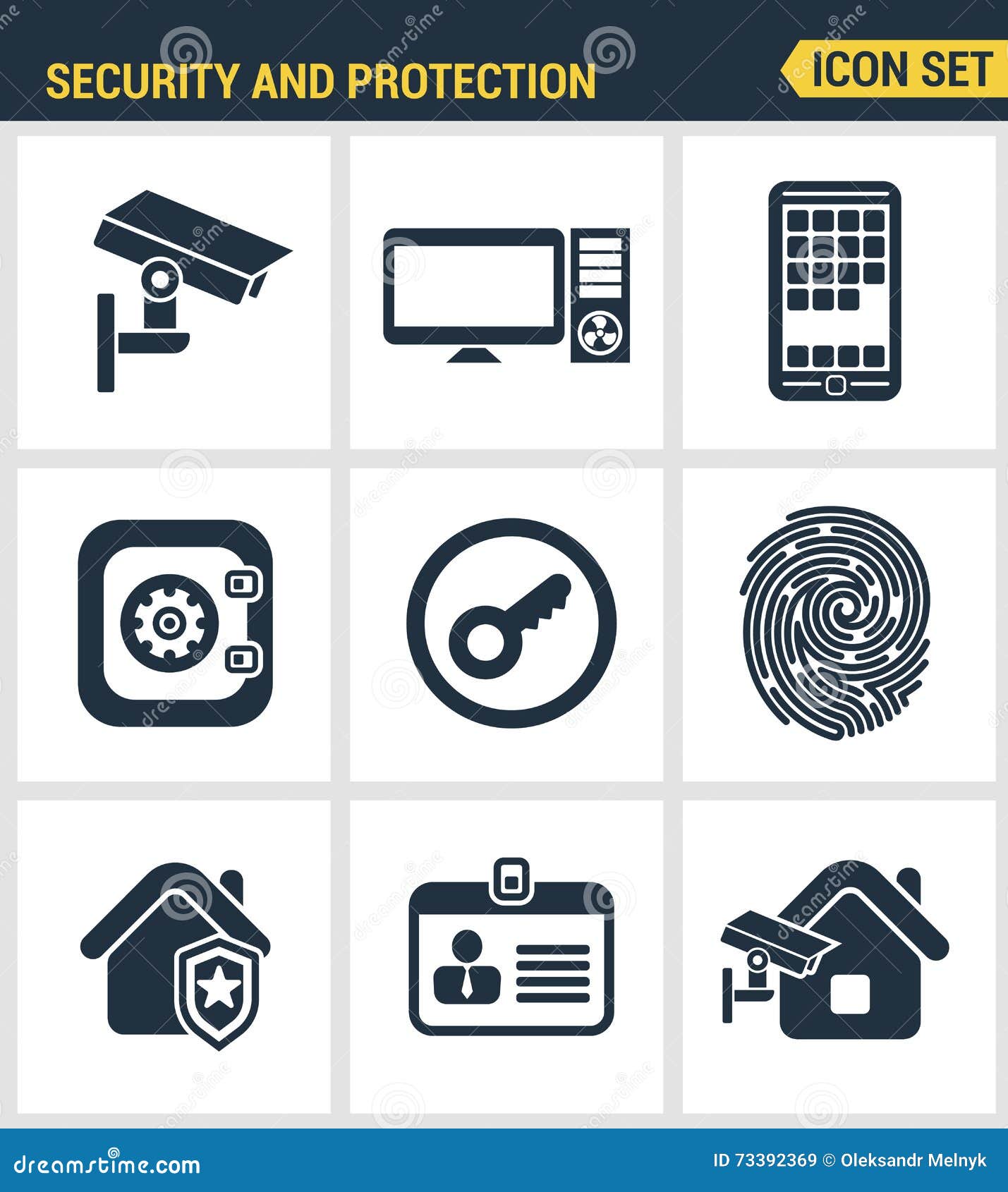 Icons Set of Premium Quality of Various Security Objects, Information ...