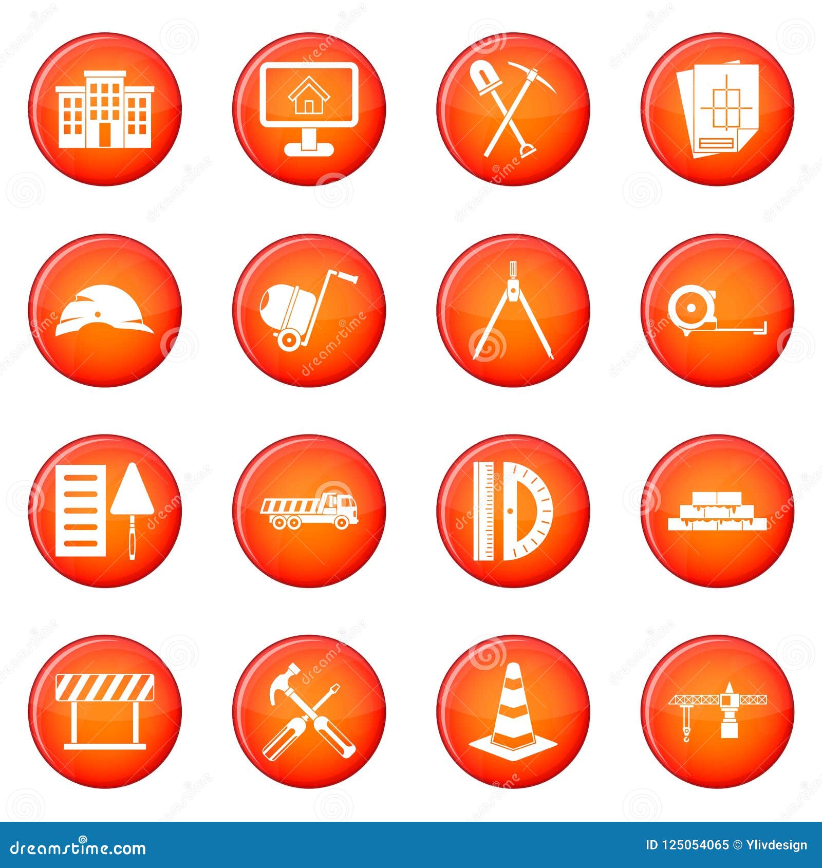 Construction icons set stock illustration. Illustration of roller ...