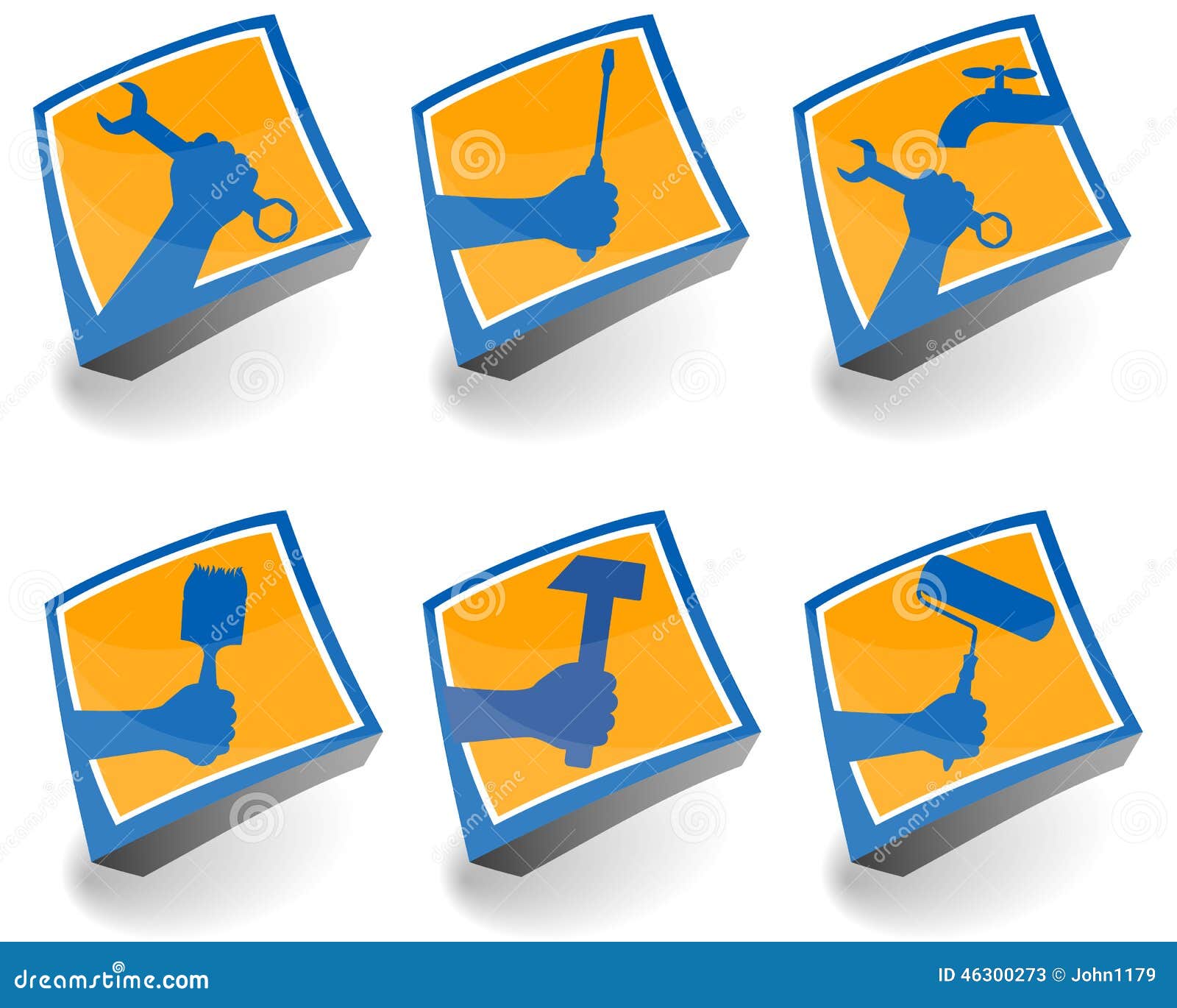 Icons set for repair stock vector. Illustration of equipment - 46300273