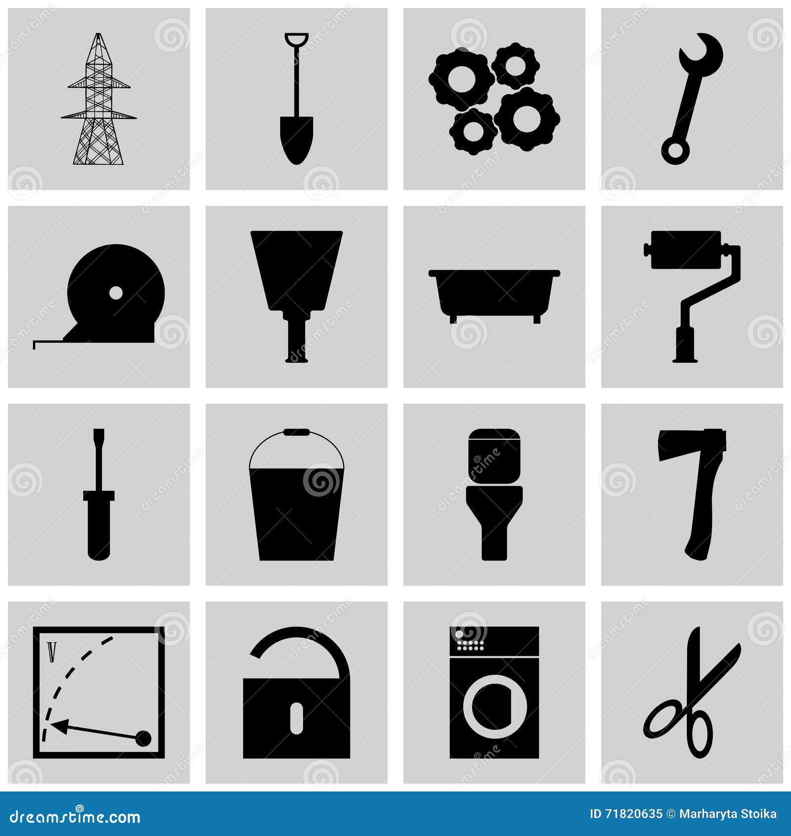 Icons Set Repair/ Vector Instrument Stock Vector - Illustration of ...