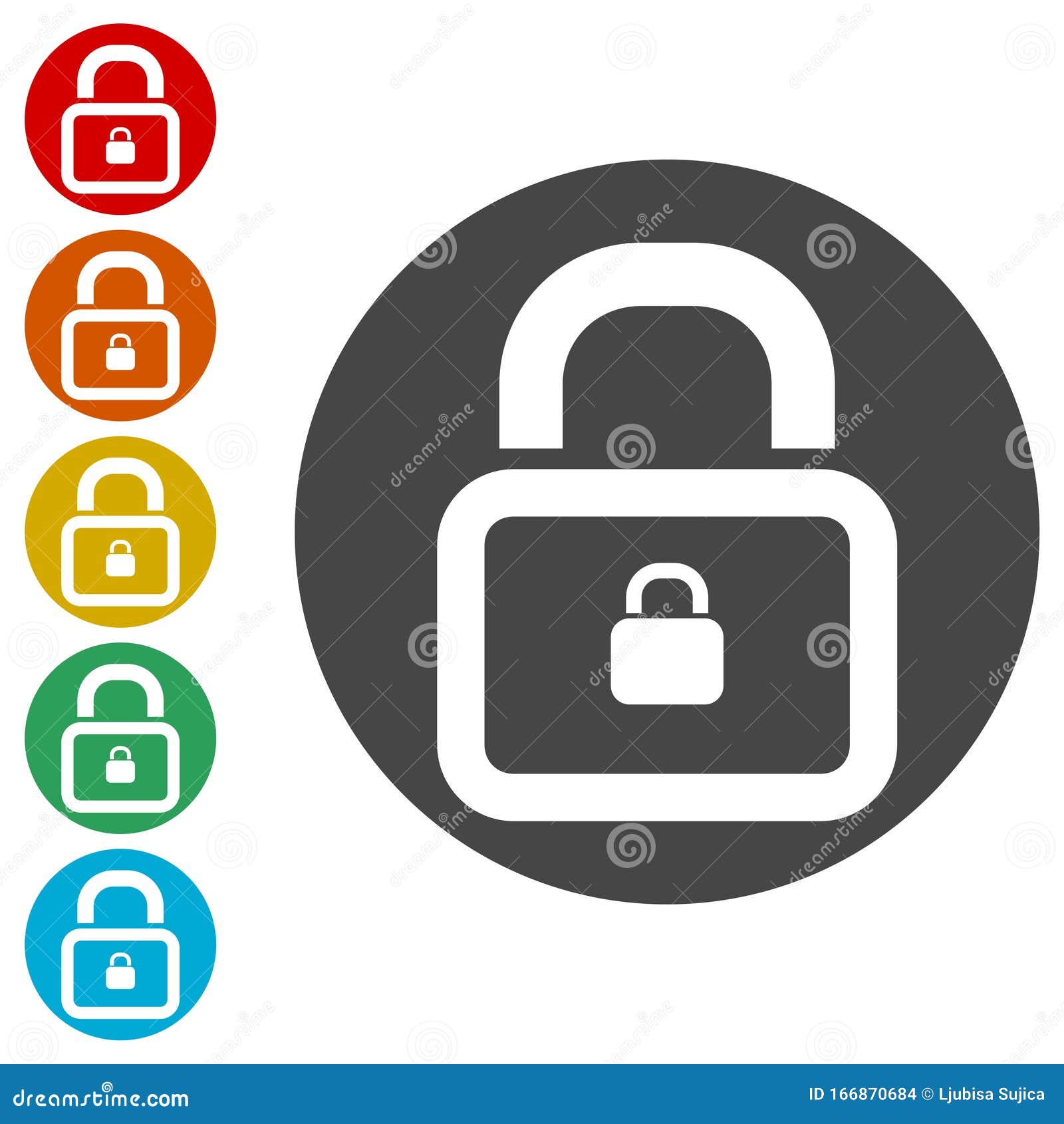 Icons-Set sperren vektor abbildung. Illustration von schwarzes - 166870684