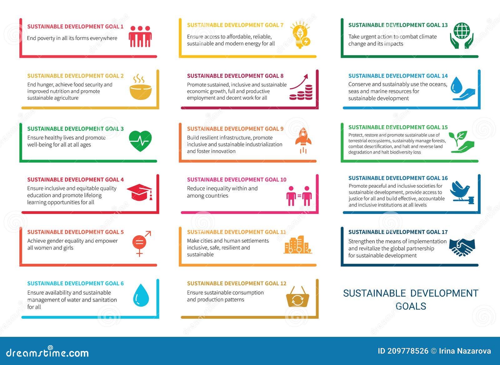 Icons Set .Sustainable Development Goals. Vector EPS Stock Illustration ...