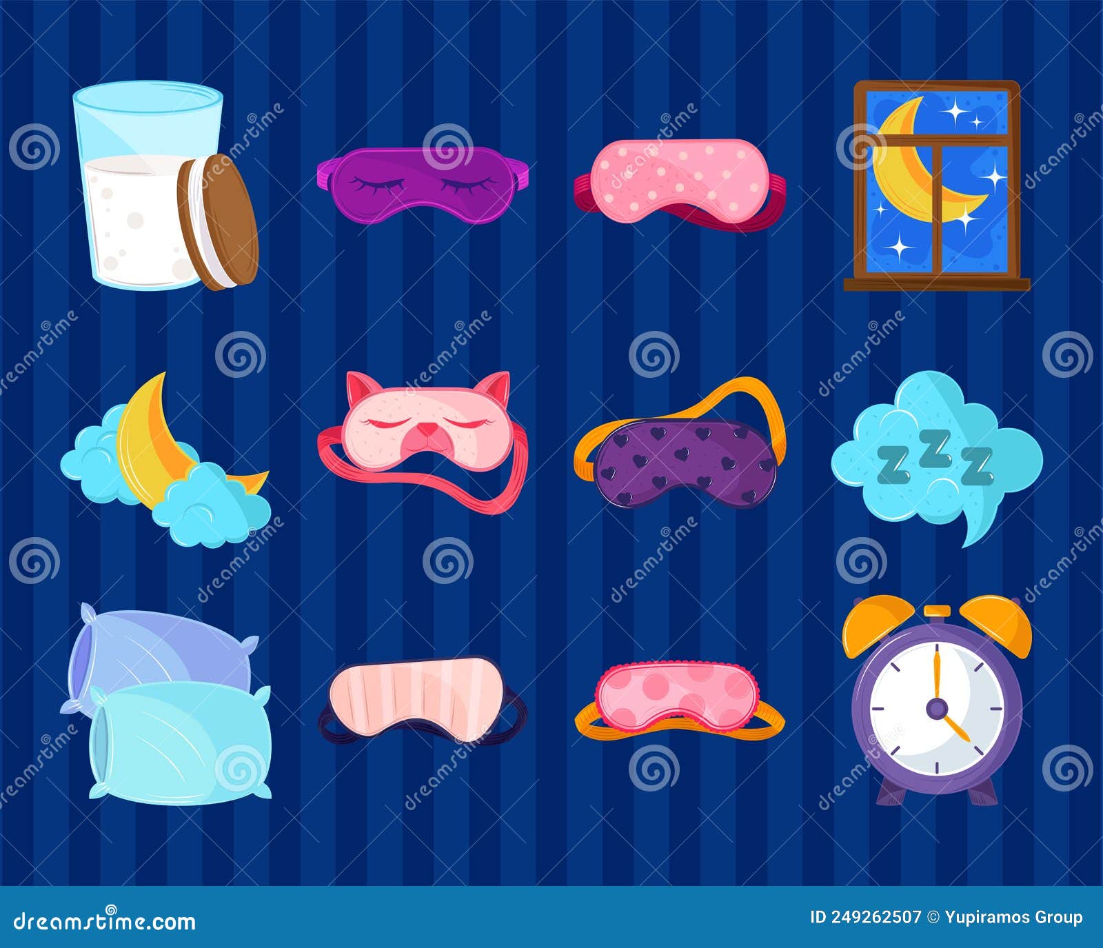 Icons set of sweet dreams stock vector. Illustration of icon - 249262507