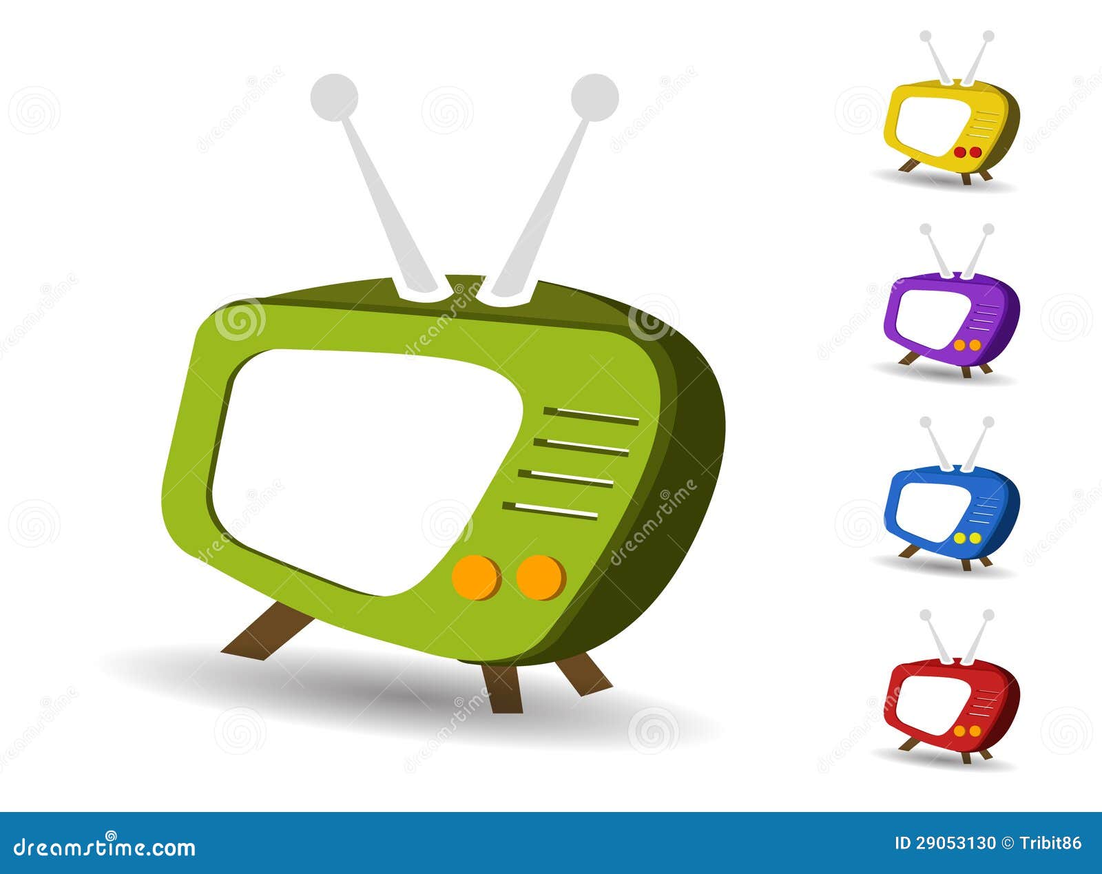 Icons set TV vector stock vector. Illustration of retro - 29053130
